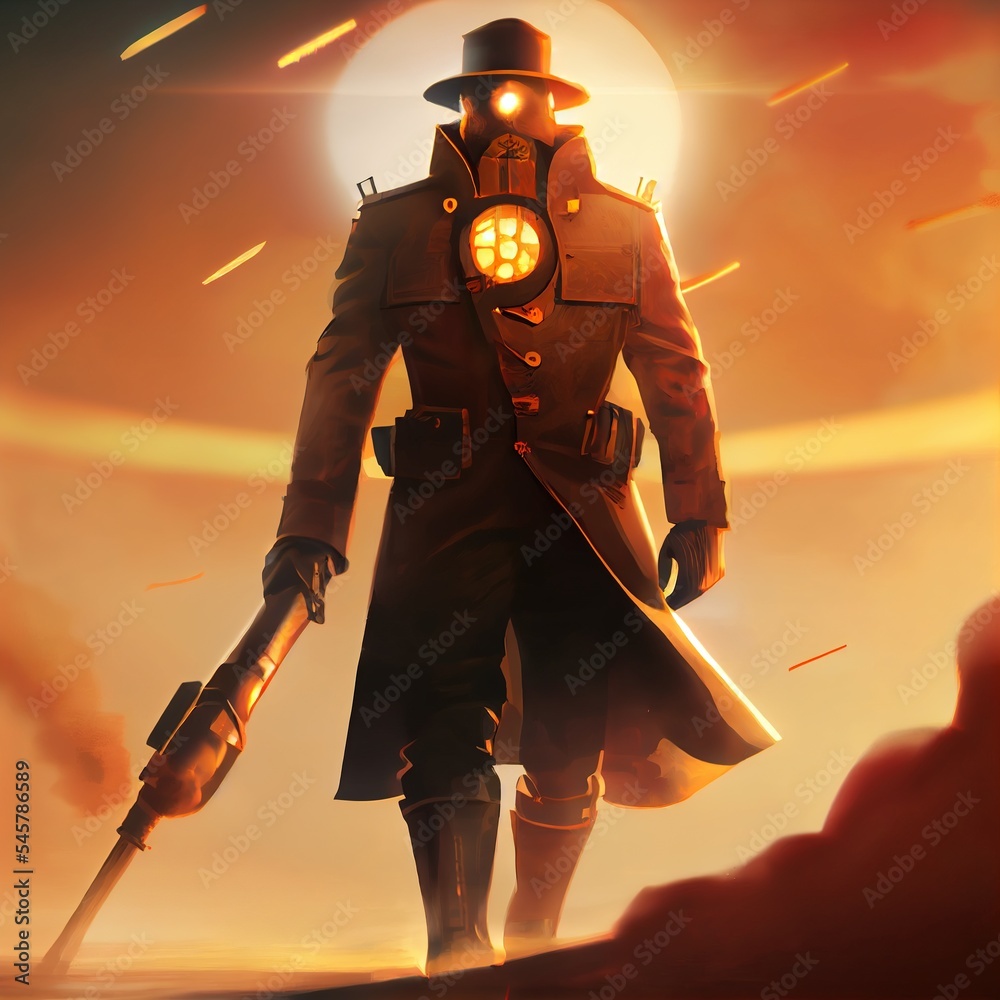 Steampunk super villain character design Stock Illustration | Adobe Stock