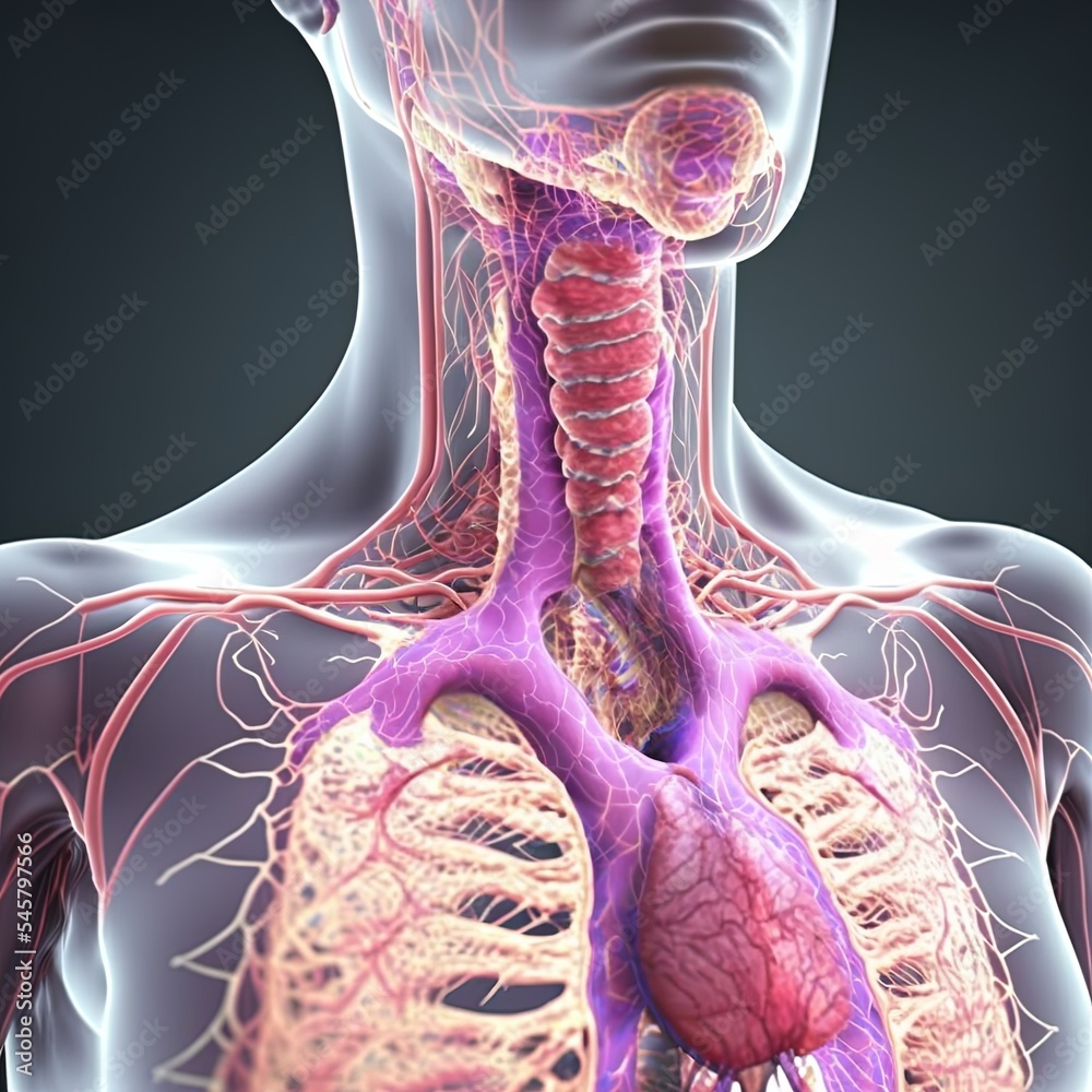 Human Body Glands Anatomy (Thyroid Gland). 3D Stock Illustration ...