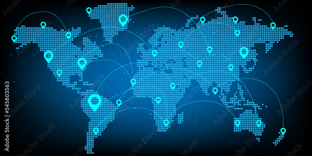 world map connection futuristic modern website background or cover page ...