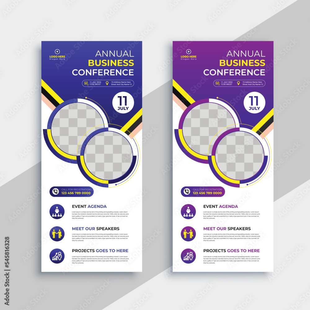 conference roll-up banner corporate business company annual seminar ...