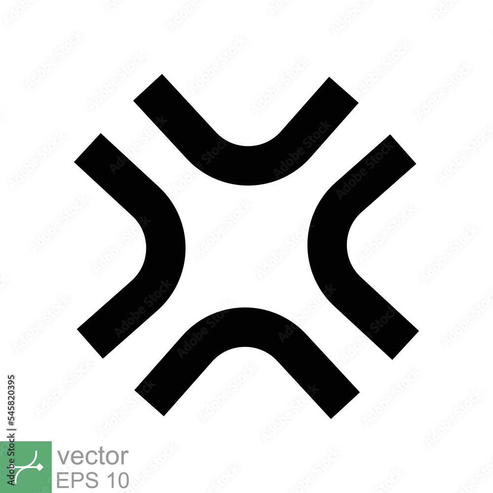 Anger symbol icon. Simple solid style. Black angry sign, cartoon ...