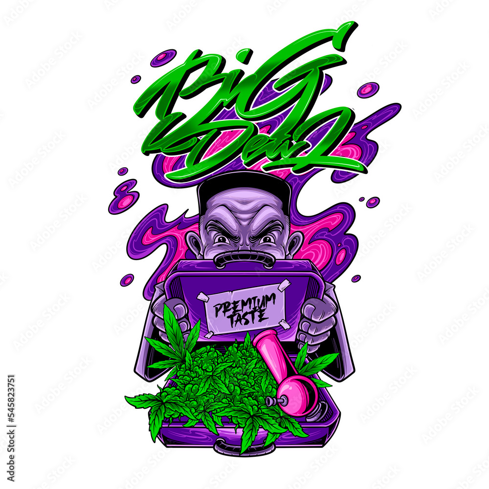 cannabis man illustration Stock Illustration | Adobe Stock