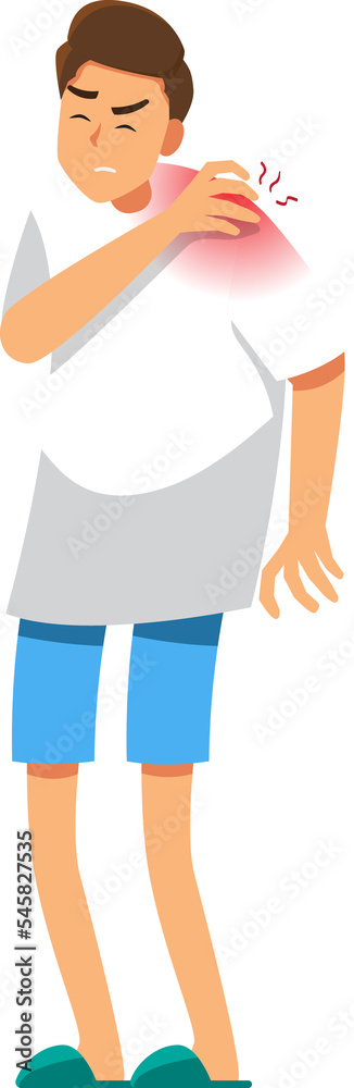 Shoulder pain Concept ,Vector illustration cartoon character Stock ...