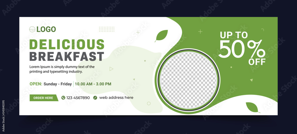 Food Restaurant Cover Page Design Template, food web banner cover Stock ...