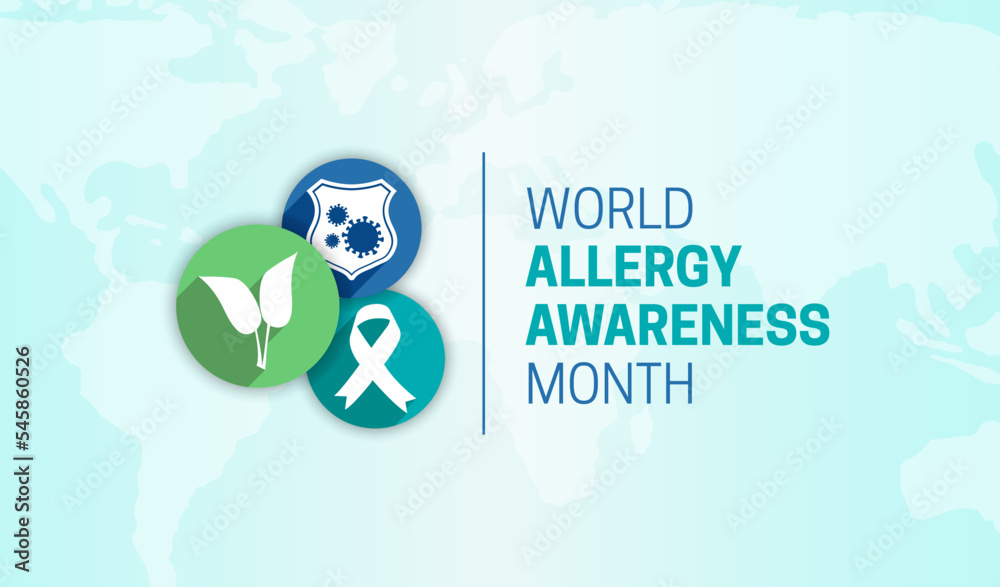 World Allergy Awareness Month Illustration Background with Icons Stock ...