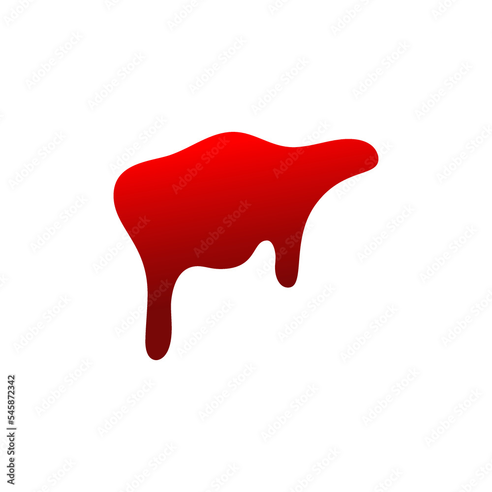 Blood drip cartoon. Halloween bloodstain isolated white background ...