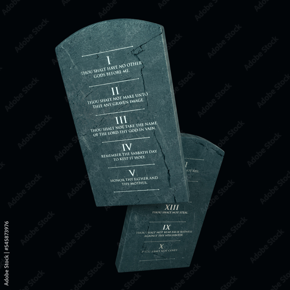 Ten Commandments Stone Tablets Stock Photo | Adobe Stock