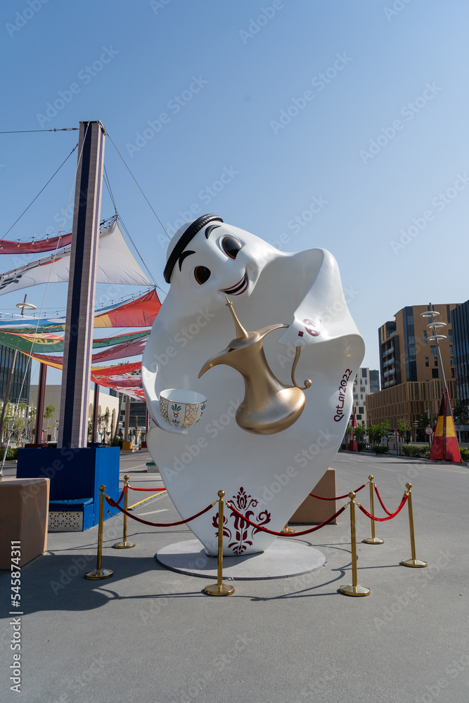 Stock-Foto „FIFA World Cup 2022 official mascot Laeeb in Lusail ...