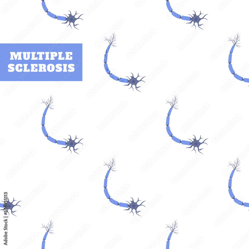 Multiple sclerosis disease awareness poster. Demyelination symbol ...