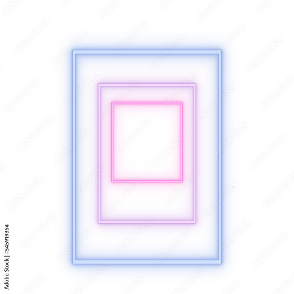 Neon light lines on png transparent background with reflection on the ...