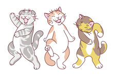 Cartoon Dancing Cats Art Print Free Stock Photo - Public Domain Pictures