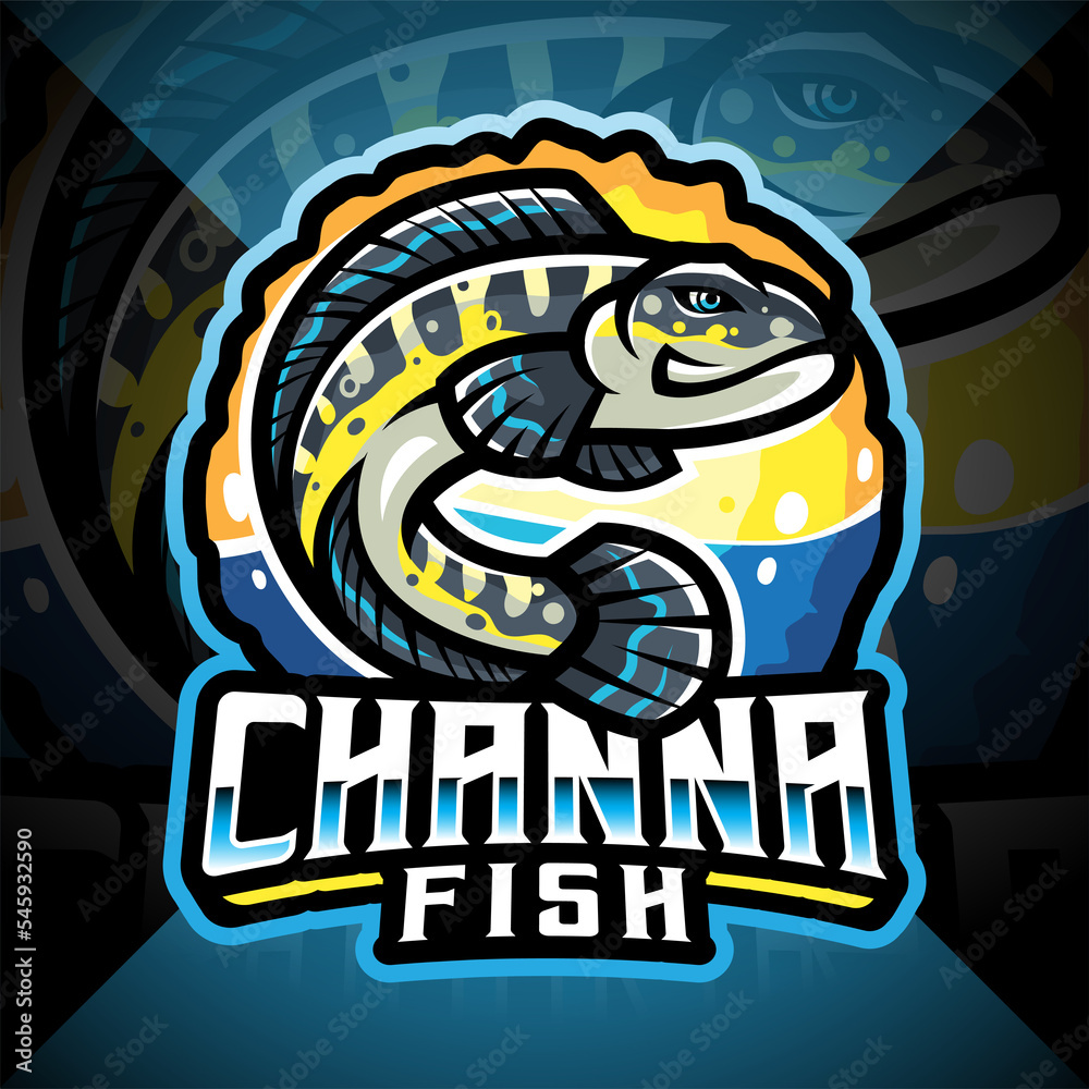 Channa fish esport mascot logo design Stock Illustration | Adobe Stock