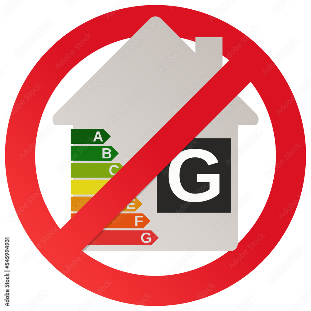 Circular prohibition symbol crossing the symbol of a house with the ...