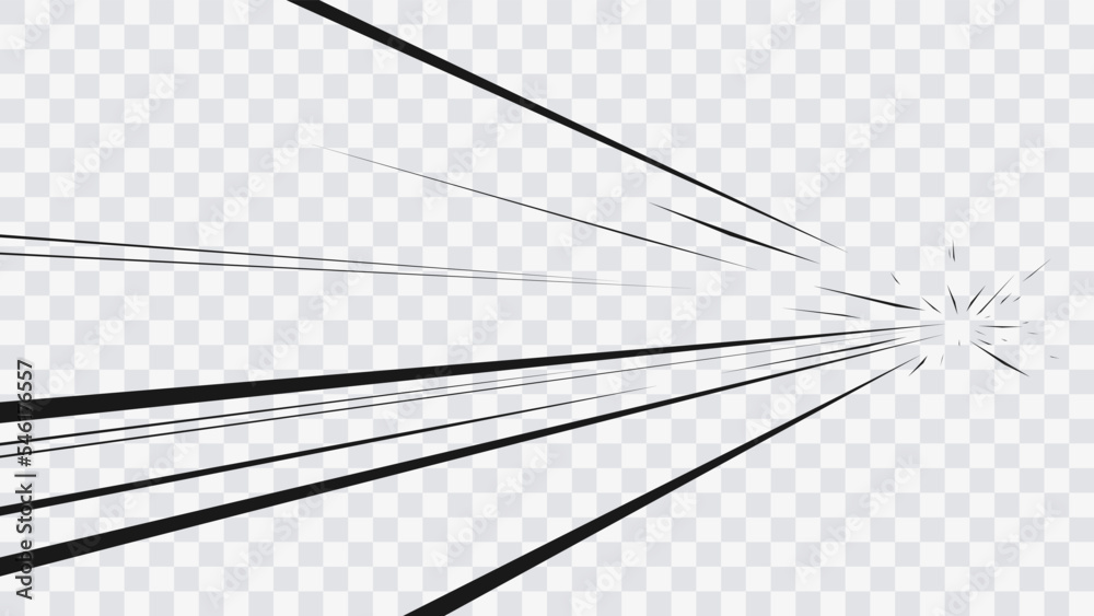 Abstract comic book flash explosion radial lines on transparent ...
