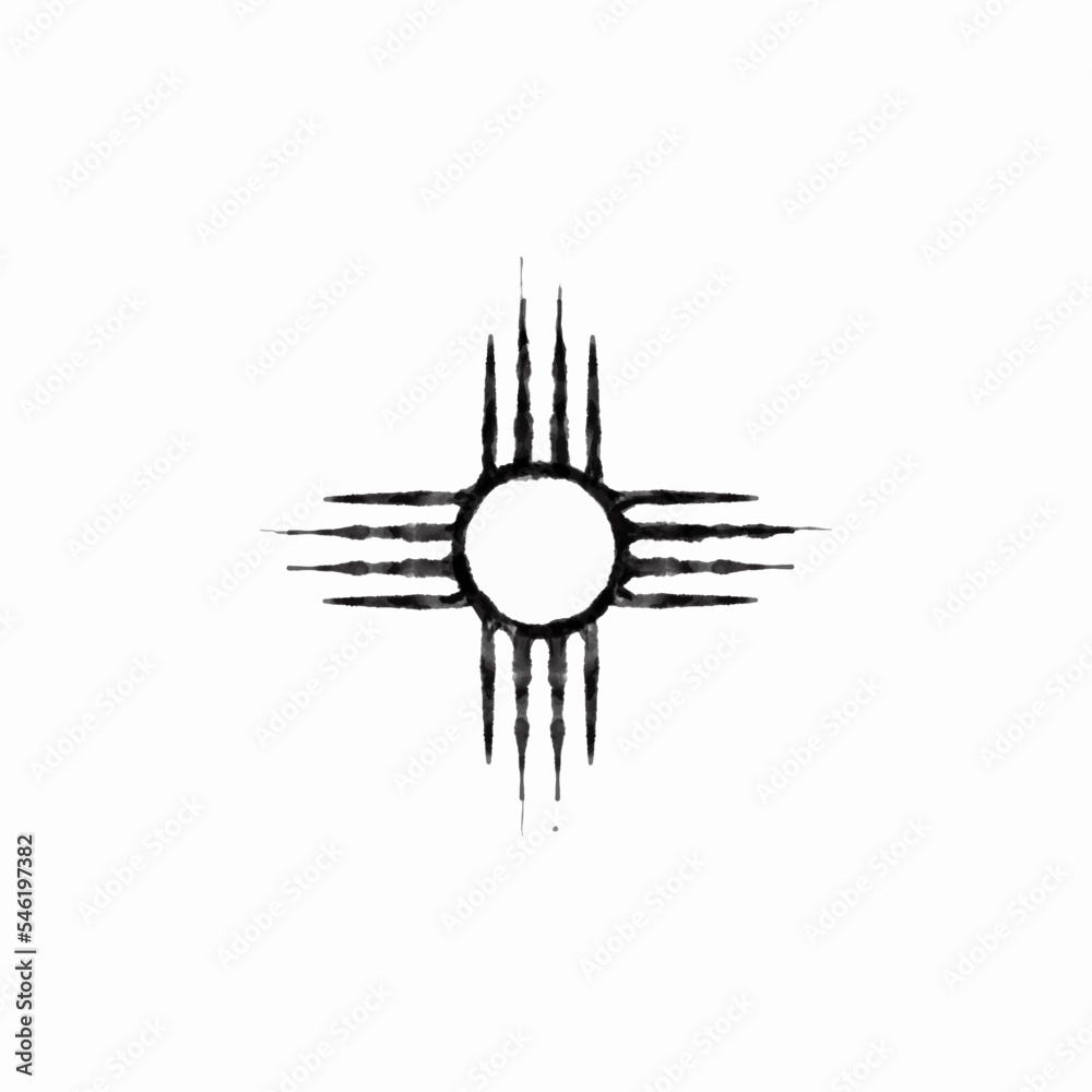 zia sun symbol tattoo art vector Stock Vector | Adobe Stock