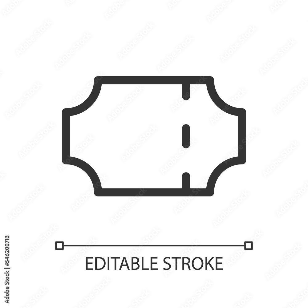 Ticket booking pixel perfect linear ui icon. Voucher for customer ...