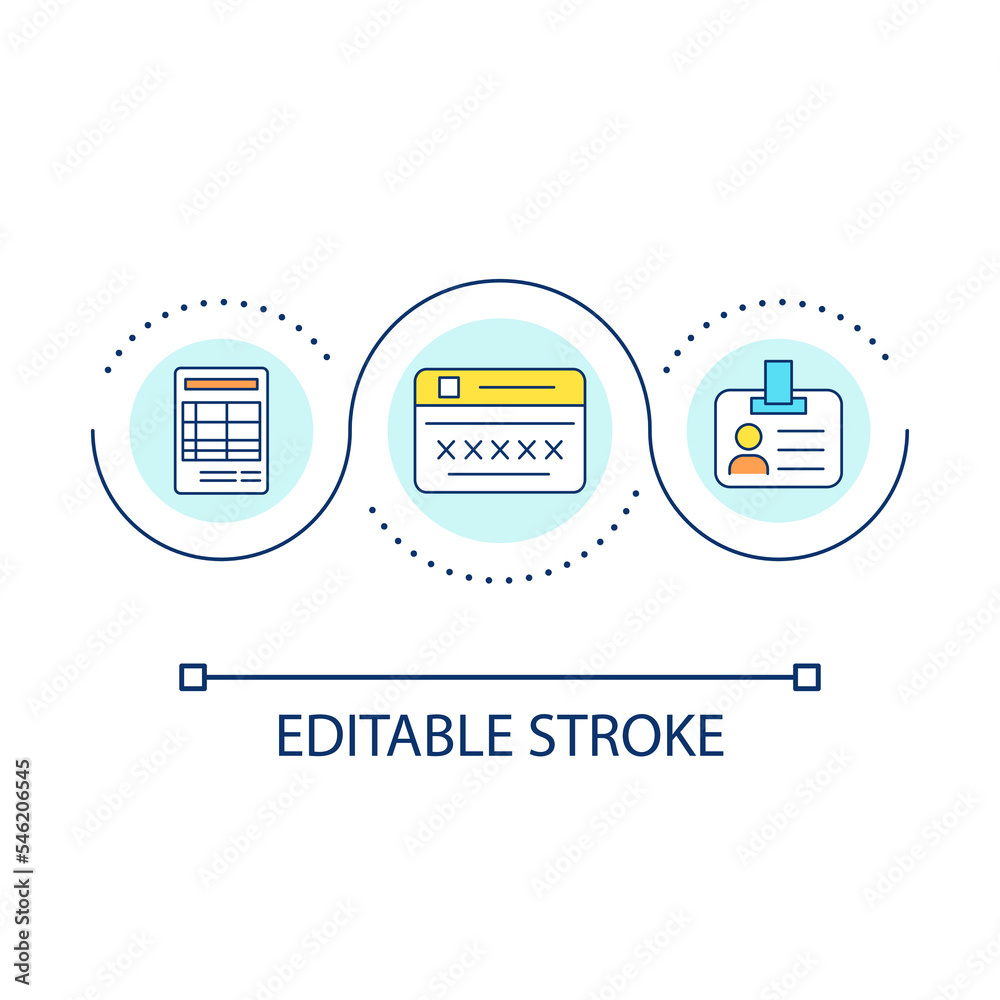 Collect employee data loop concept icon. Identification information database. Accounting ...