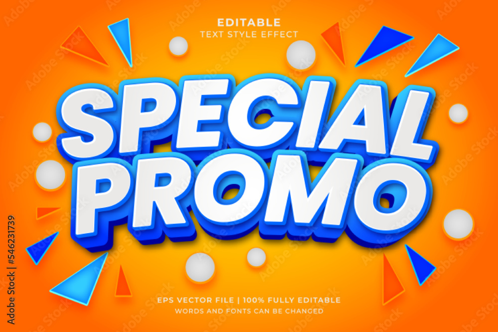 Special sale promo 3d editable text effect Stock Vector | Adobe Stock