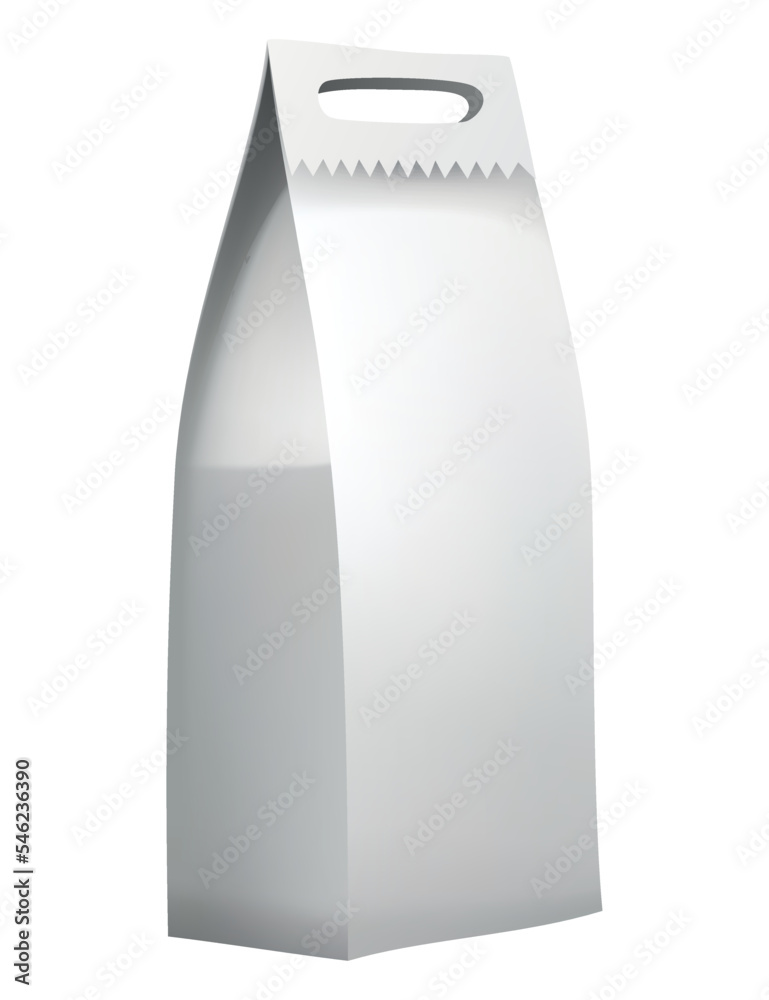 Food package. Realistic take away food box mock up. Blank white model ...