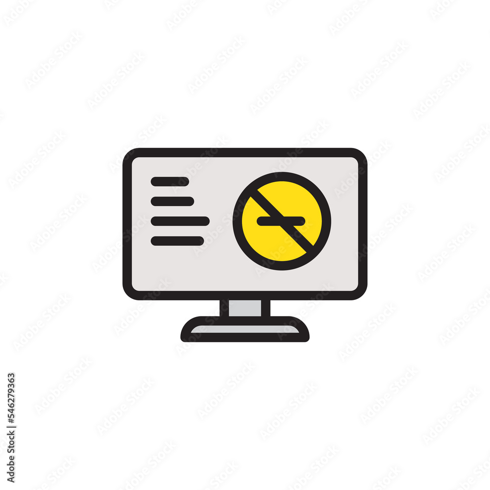 no smoking news on monitor outline icon. Elements of smoking activities ...