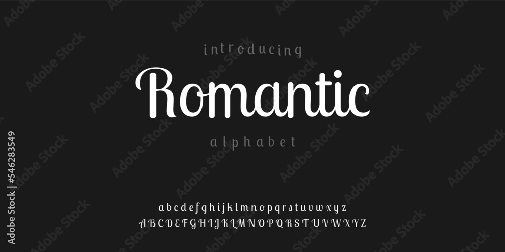 Romantic Modern Handwriting Font Alphabet. Abstract Fashion font ...