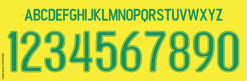 font vector team 2006 kit sport style font. football style font with ...