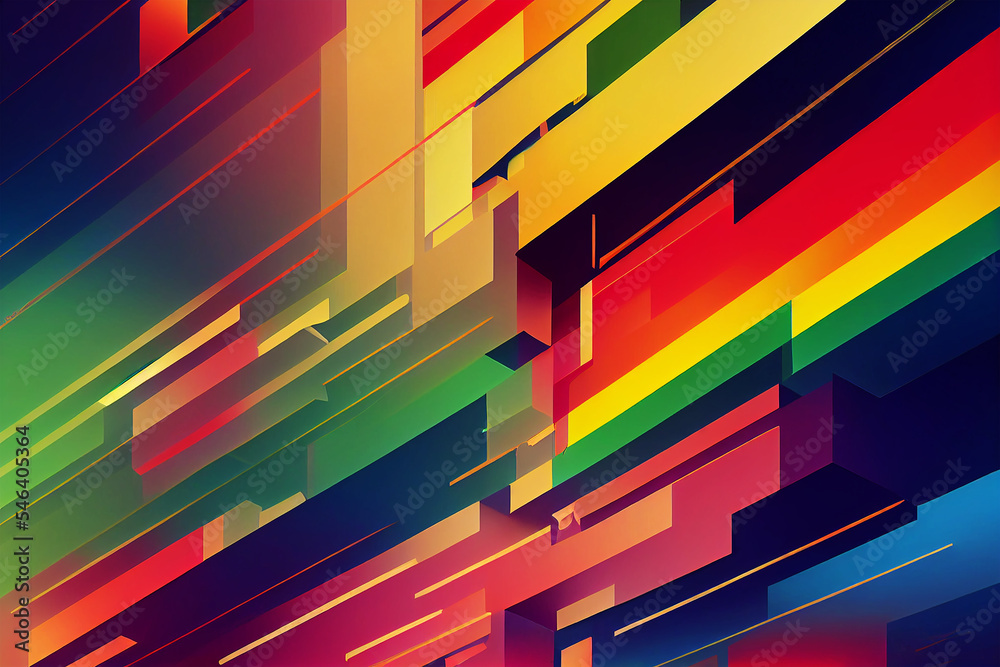 background illustration in the style of 2d and 3d mash up, abstraction ...