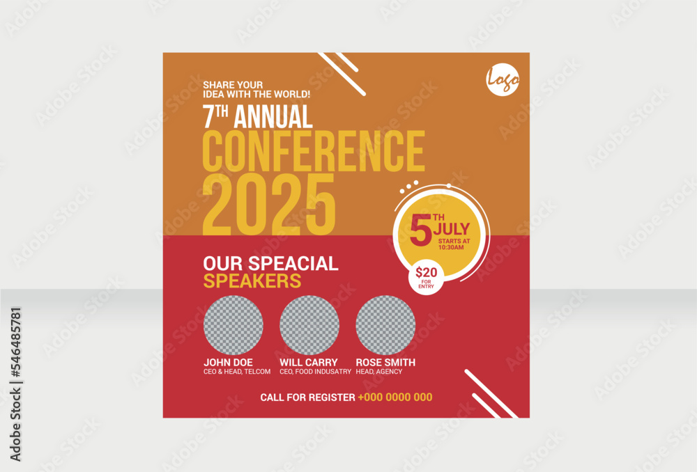 Annual Conference Event Banner ad Stock Vector | Adobe Stock