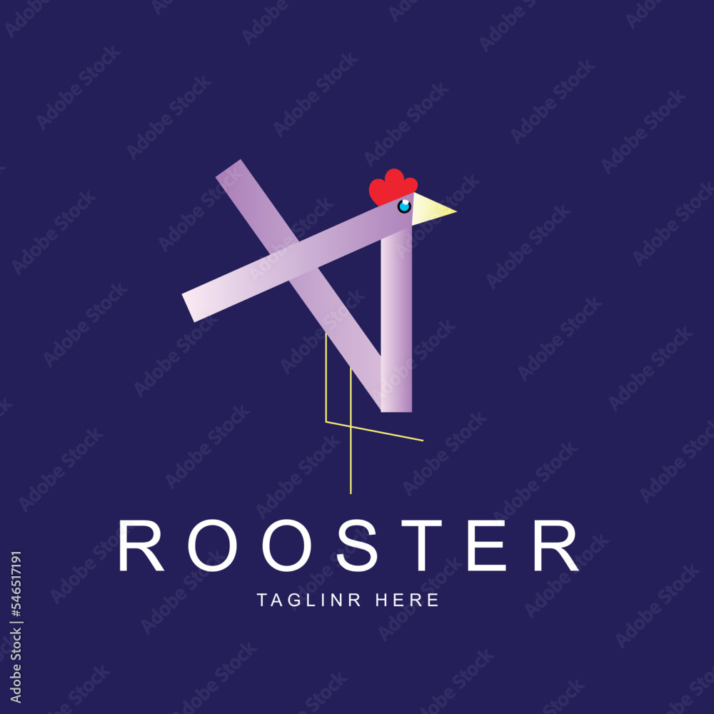 Rooster Rooster Chicken Mascot Esport Logo Design. Badge Emblem and ...