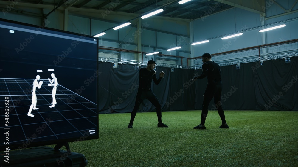 BTS of game industry - Actors in motion capture suits performing some ...