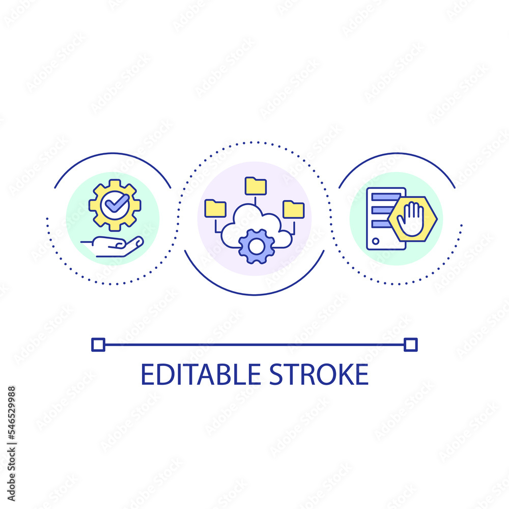 Cloud native development loop concept icon. Web technology trend ...