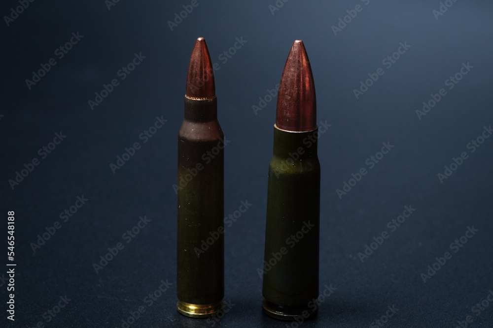 Soviet Cartridge 7.62x39mm and NATO 5.56x45mm Stock Photo | Adobe Stock
