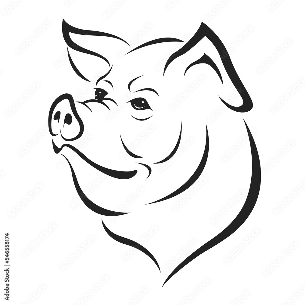 Pig head design isolated on transparent background. Farm animals. Stock ...