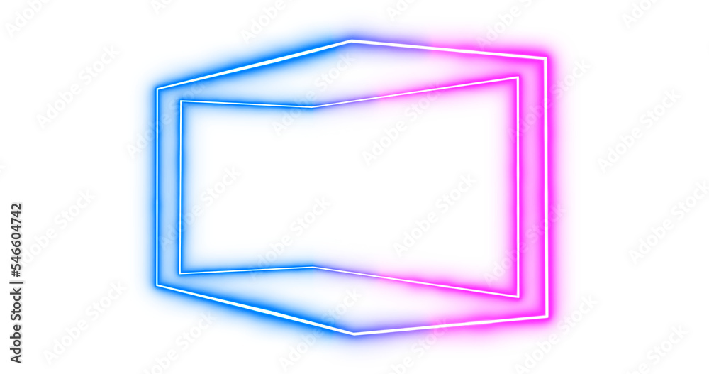 Neon light lines on png transparent background with reflection on the ...