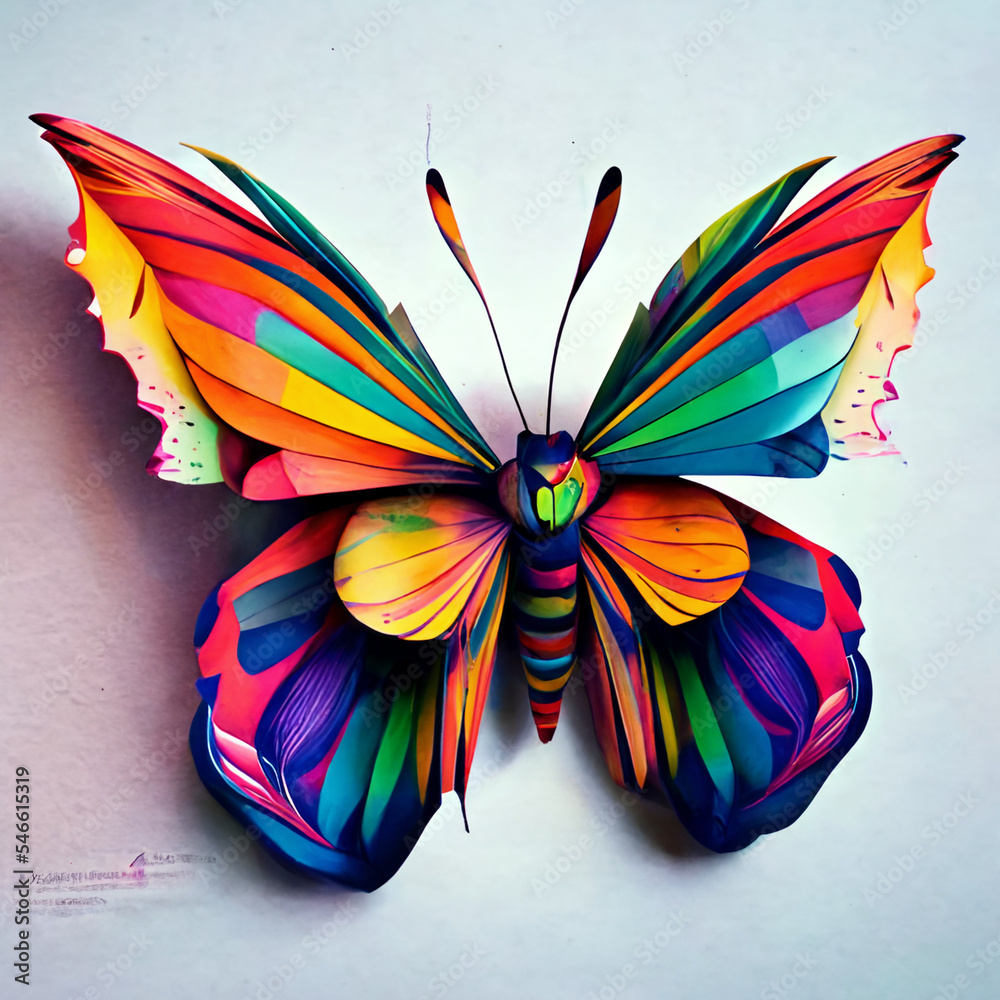 Superbe butterfly papercraft, gen art Stock Illustration | Adobe Stock
