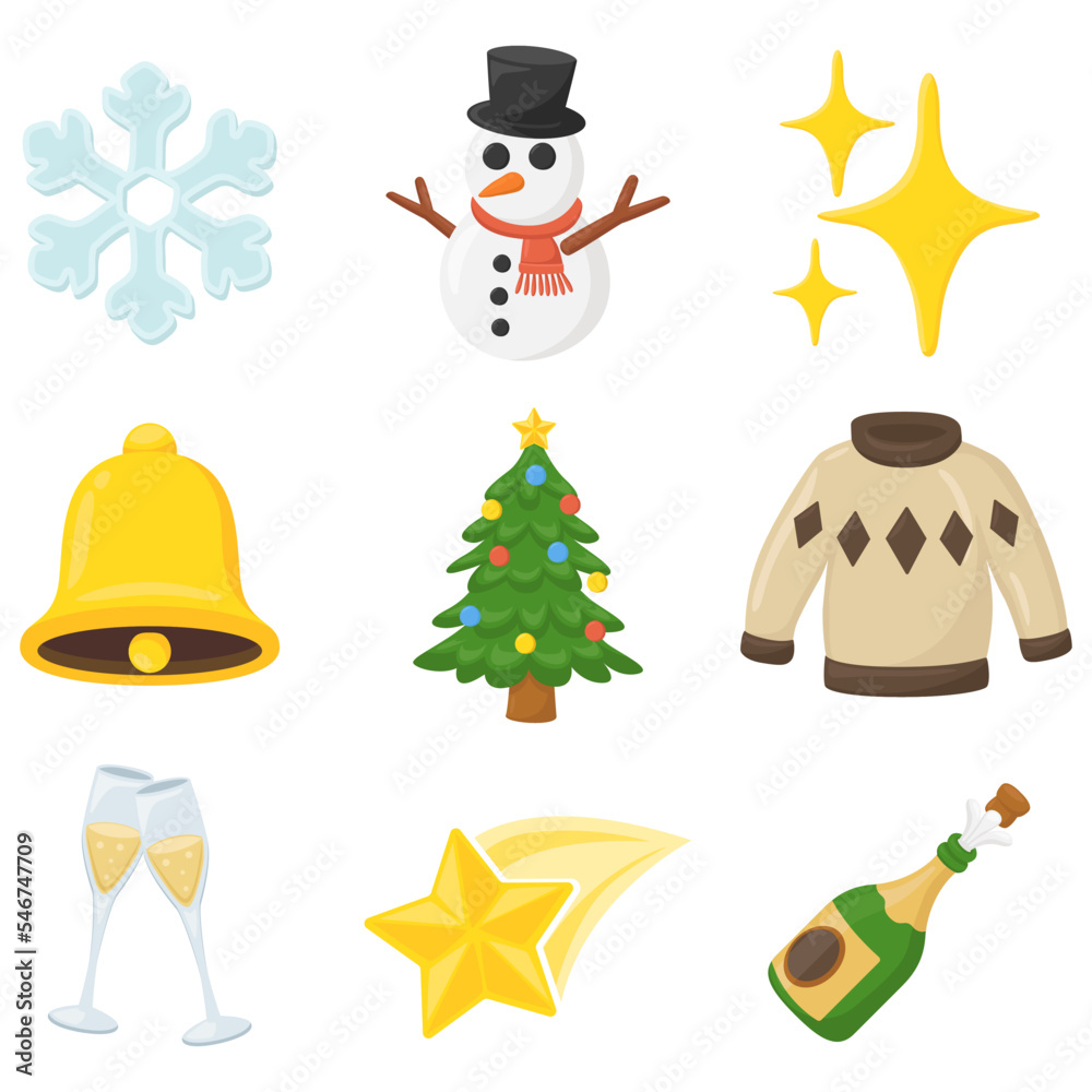 Christmas Sign Emoji Icon Illustration. Holidays Vector Symbol Emoticon ...