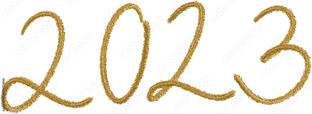 2023 Numbers, Gold Numbering, Cursive Writing Stock Illustration ...