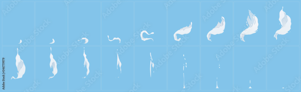 Milk splash animation, sprite, liquid swirl, splatters vfx game effect ...