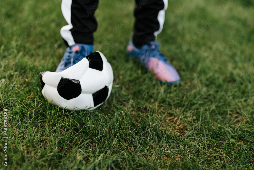 Damaged flat soccer ball Stock Photo | Adobe Stock