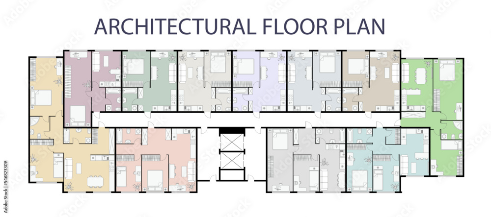 Floor plan. Architectural apartment project. One, two bedroom apartment ...