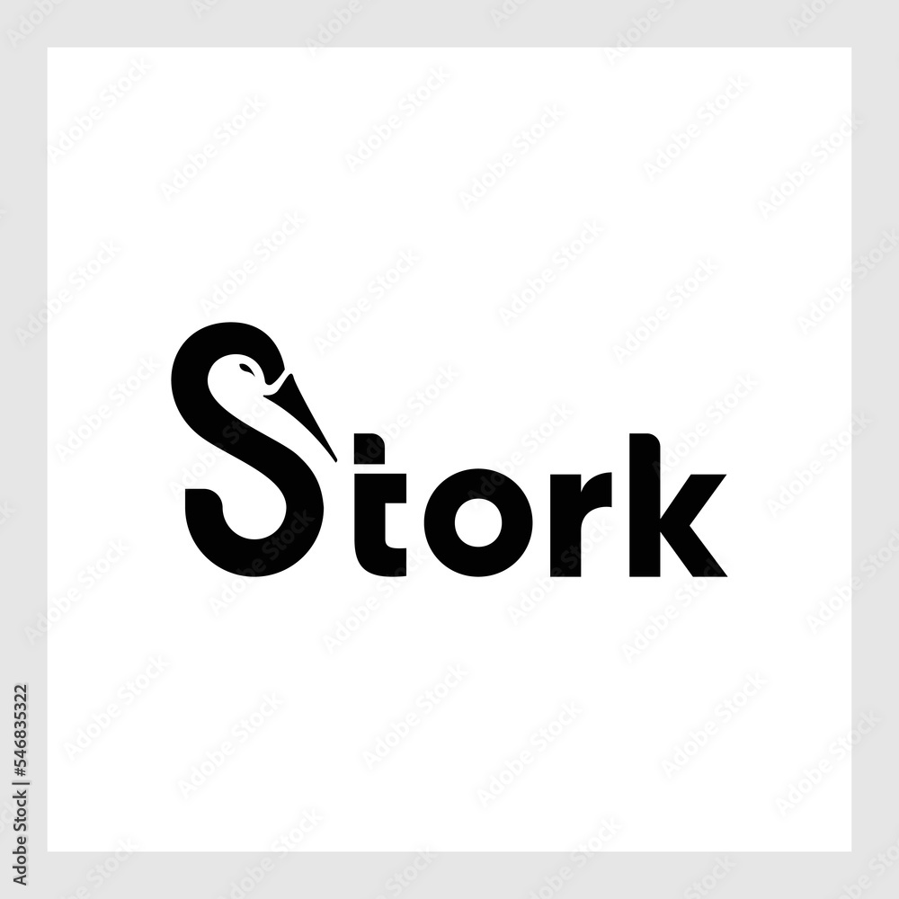 Stork bird logo icon symbol design Stock Vector | Adobe Stock