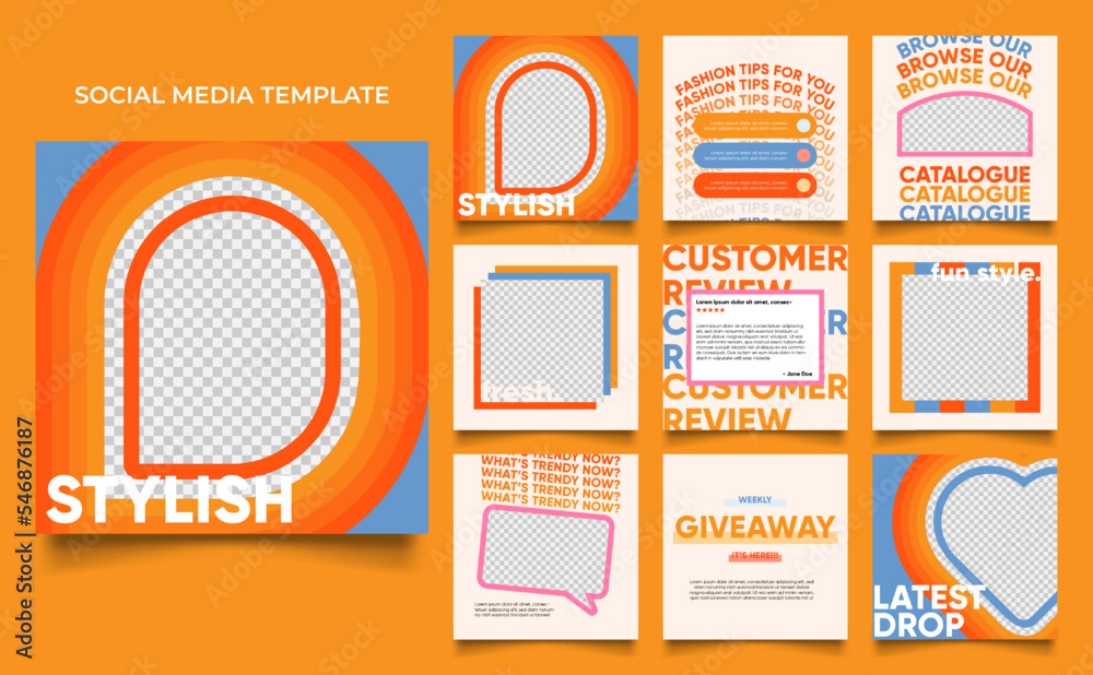 social media template banner fashion sale promotion in colorful color ...