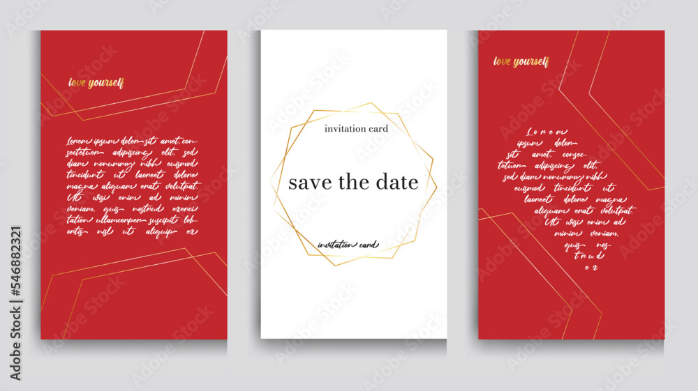 Red and gold luxury invitation card design. Stock Vector | Adobe Stock