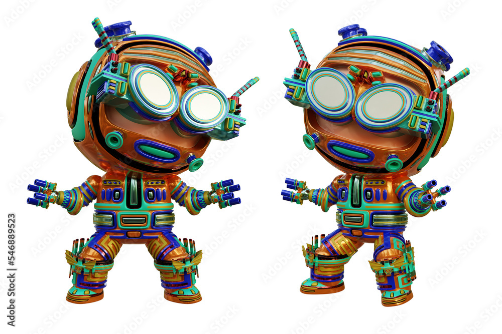 Стоковая иллюстрация «3D RENDERING PNG ILLUSTRATION. CUTE DESIGN ROBOT ...