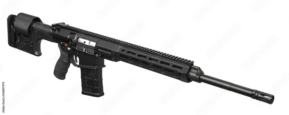 Modern automatic rifle isolated on white background. Weapons for police ...