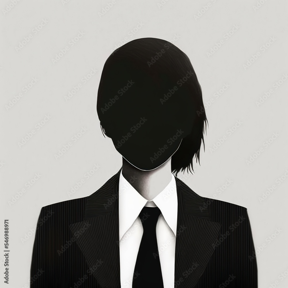 Anonymous profile avatar picture for female business woman. Suit and ...
