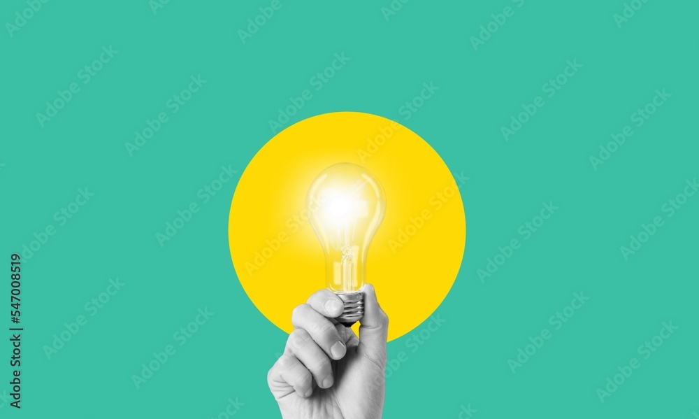 Humna hand hold lamp light bulb Stock Photo | Adobe Stock
