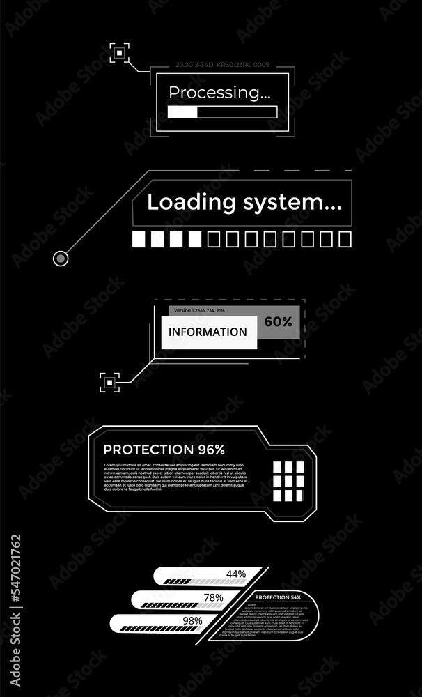 Callouts titles banner. Futuristic digital line text frame boxes and ...