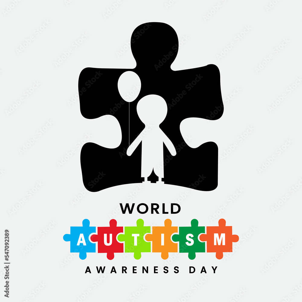 Vector de Stock world autism awareness day, autism support campgain ...