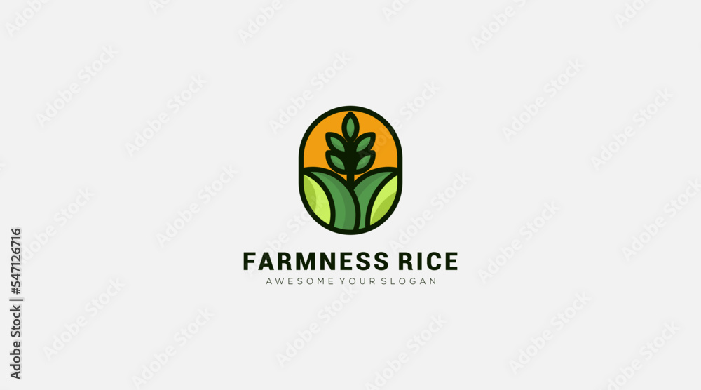 Farmness rice logo Garden symbol design illustration inspiration Stock ...